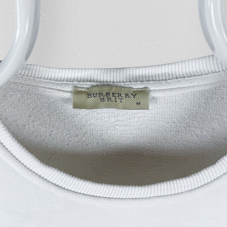 Burberry Brit White Sweatshirt Spell Out Pullover Womens Medium | eBay UK