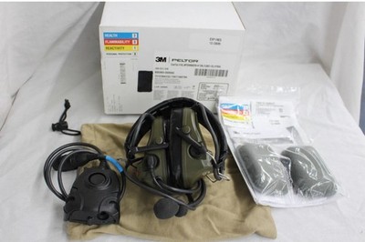 3M Peltor GN Comtac V Single Comm Headset Green w/ PTT, Gel Cups, & Bag ...