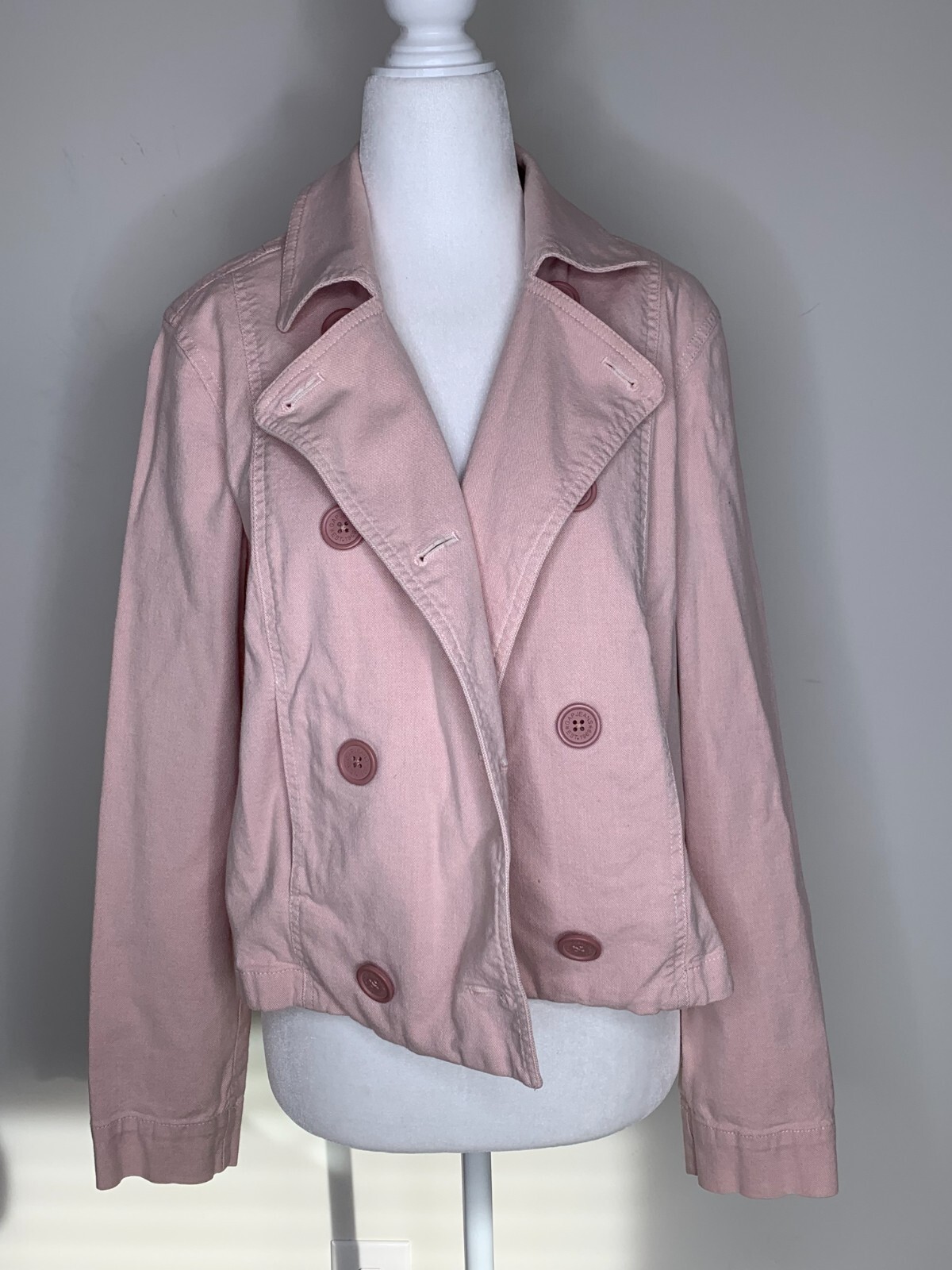 Gap Denim Jacket Pink Cotton Double Breasted Women Si… - Gem