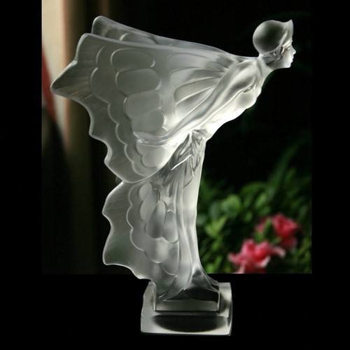 Art Deco Hood Ornament ' Flying Lady ' Glass Sculpture 1930' H.Hoffmann ...