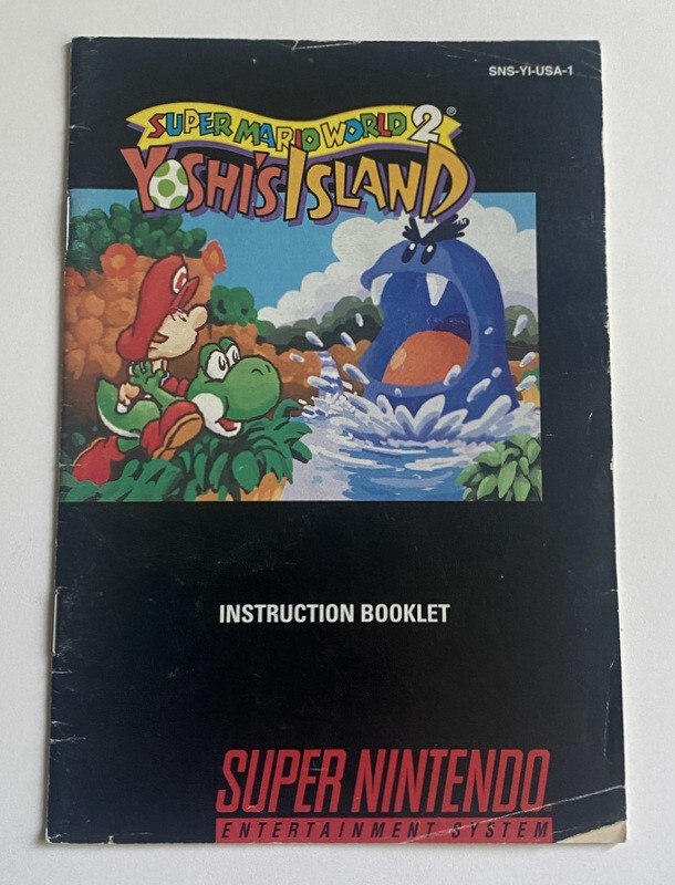 Authentic Super Nintendo SNES Instruction Manual Super Mario World ...