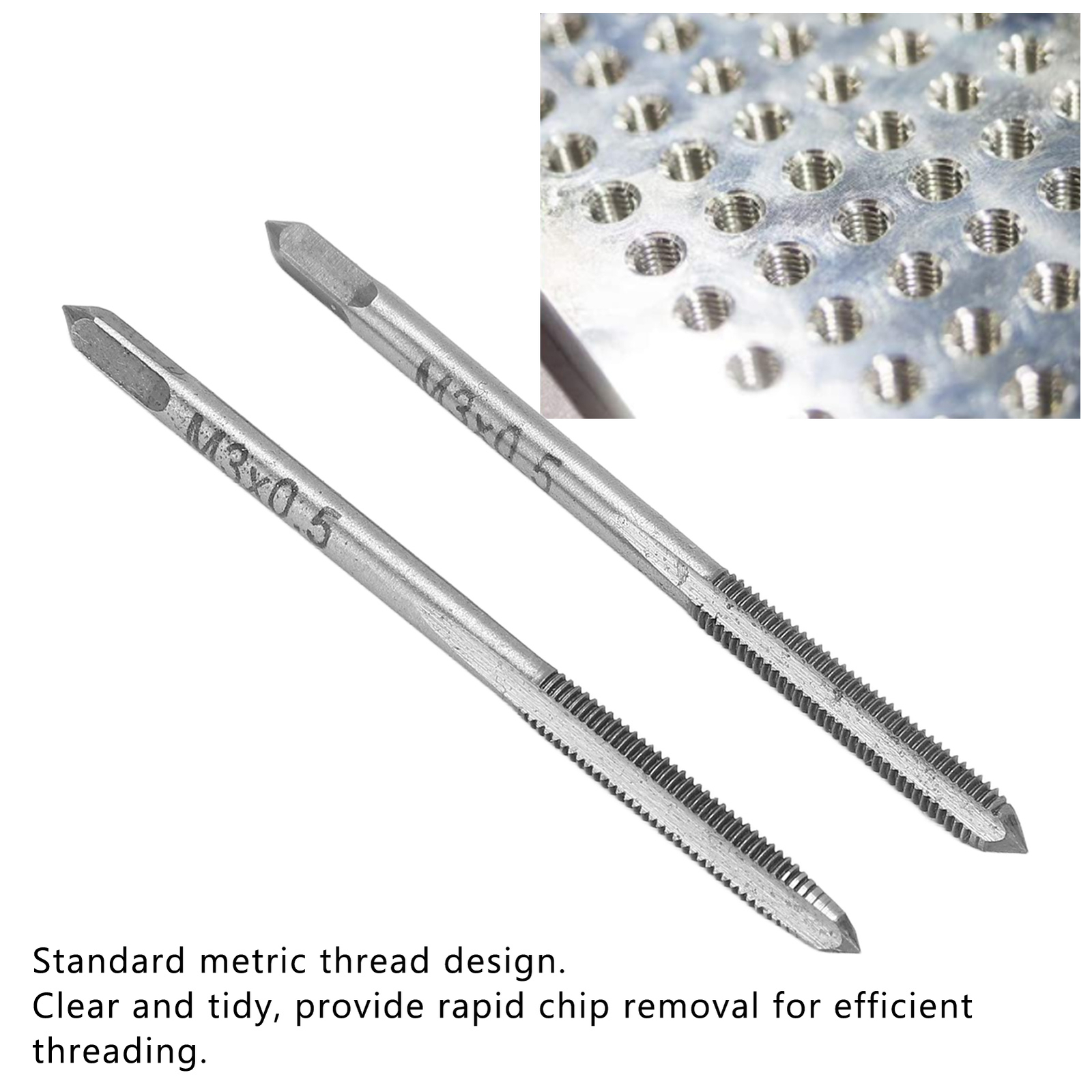 EMB 2Pcs/Set Metric Machine Tap High Speed Steel 3 Straight Flutes ...