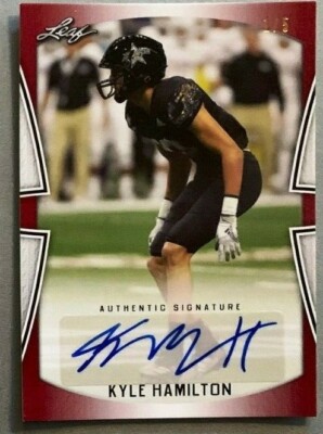 KYLE HAMILTON Notre Dame 2019 Leaf Certified AUTOGRAPH RC #'d 1/5 | eBay