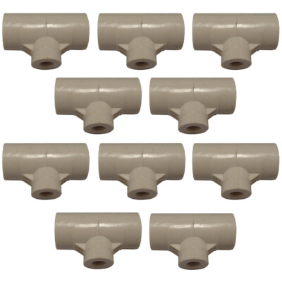 10 PVC 1/2" Tee Fittings for Hen/Poultry Drinker Waterer Cups & Nipples ...