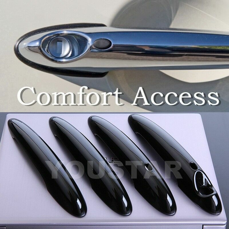 DELUXE 4x GLOSS BLACK Comfort Access Door Handle Cover MINI R60 11-16 ...