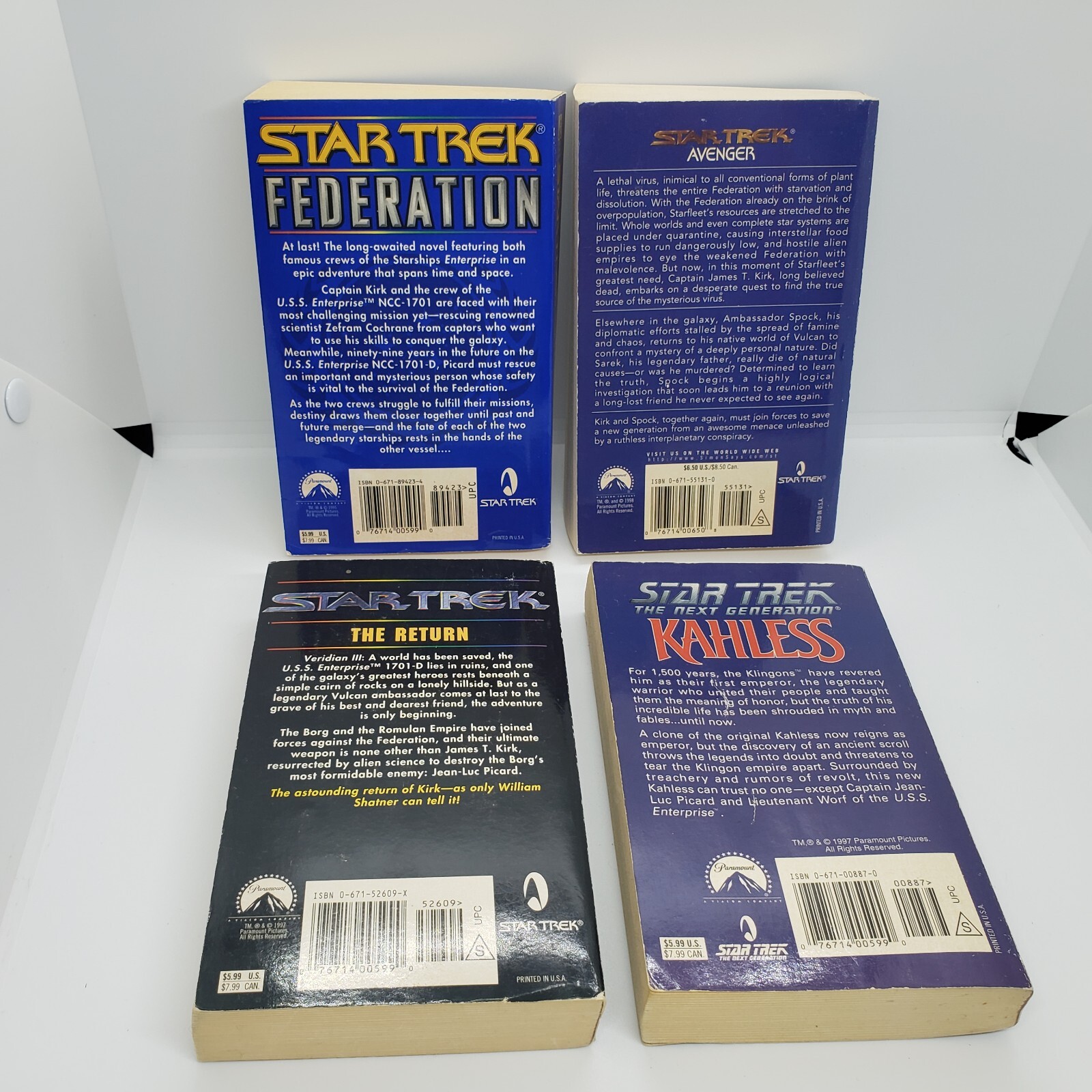 14 Star Trek Novels Book Lot TOS TNG Crossovers William Shatner Klingon ...
