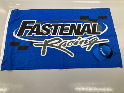 Fastenal Racing Flag And Hat RFK Buescher NASCAR | eBay