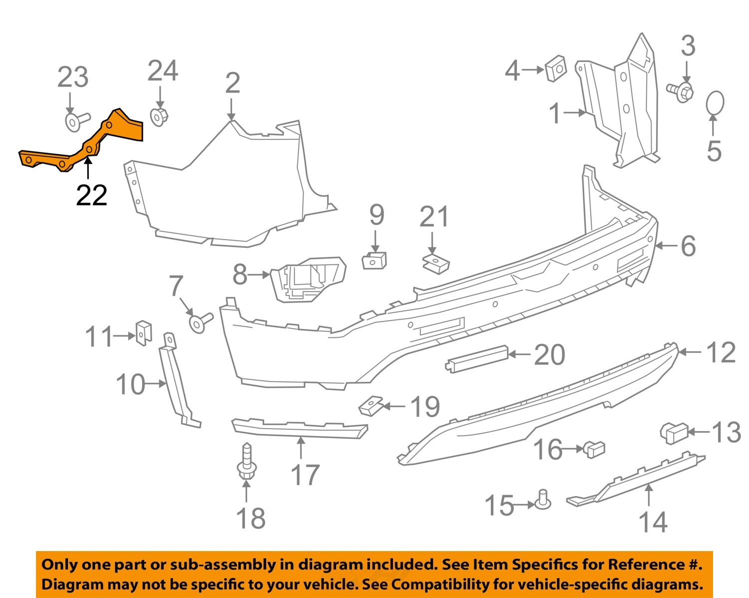 GM OEM 17-20 Acadia,XT6 Rear Bumper Bumper Components-Guide Bracket ...