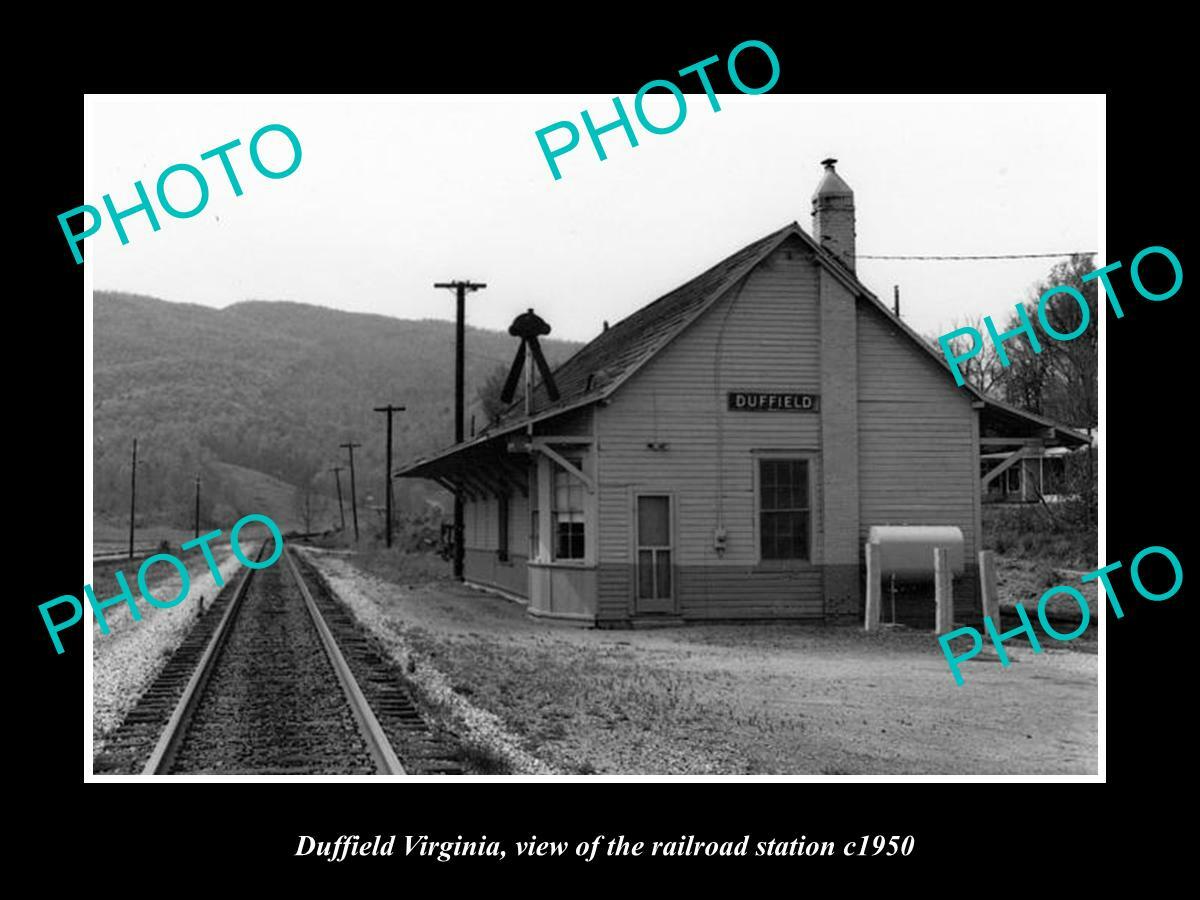 OLD POSTCARD SIZE PHOTO OF DUFFIELD VIRGINIA THE RAILROAD STATION c1950 ...