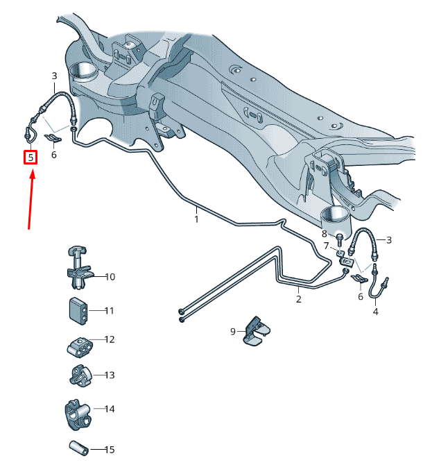VOLKSWAGEN CADDY 2K MK3 Rear Right Brake Line 2K0611764D NEW GENUINE | eBay
