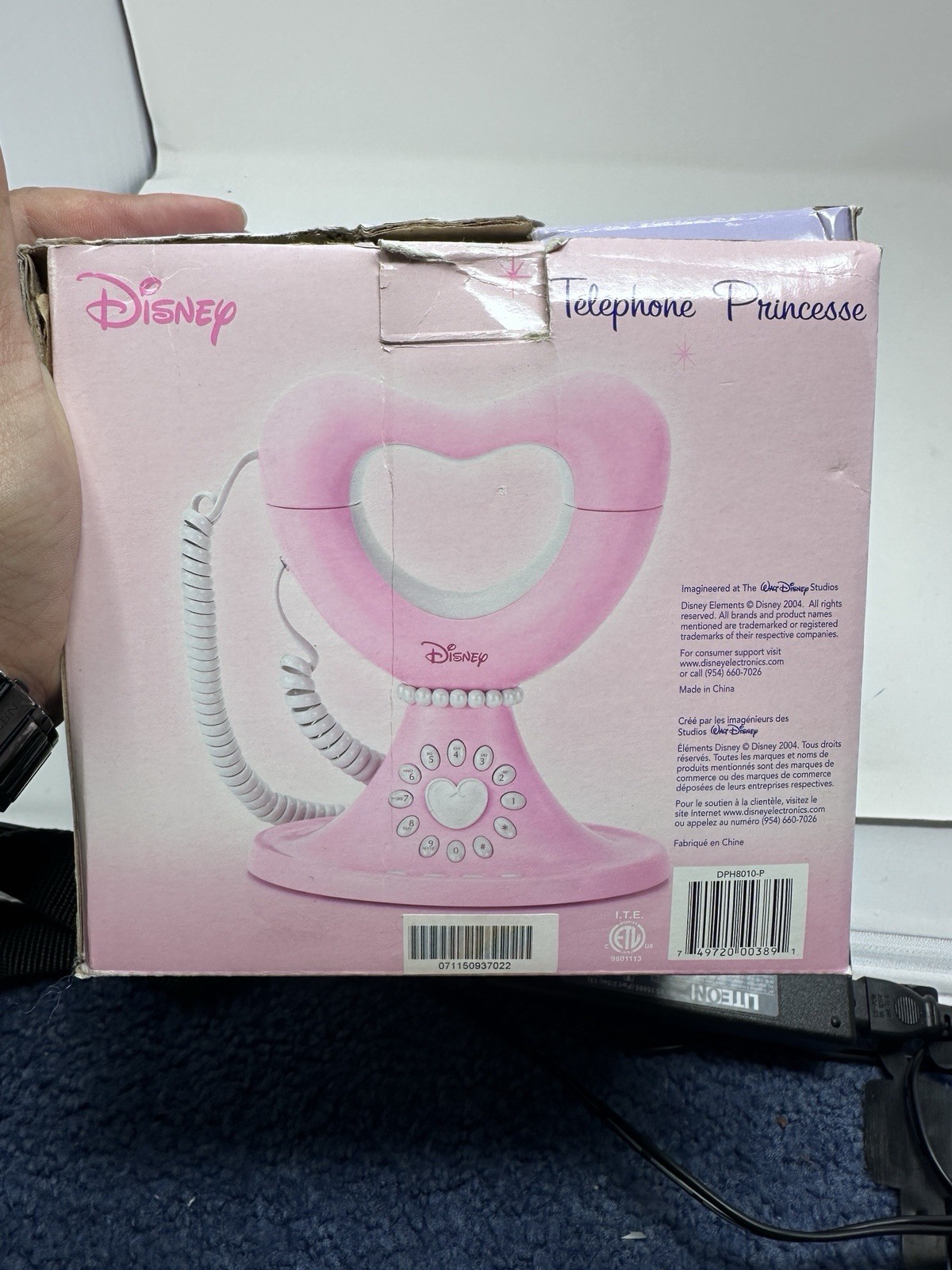 Disney Princess Telephone Pink Corded Heart Shape Phone Cinderella New ...