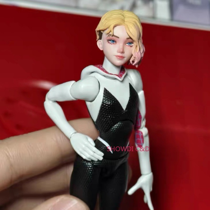 1/12 Characters Gwen Stacy Spider Head Carving Sculpt For 6" Action ...