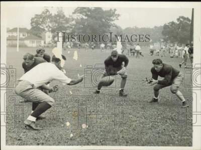 1931 Press Photo Yale University Football Team During First Practice ...
