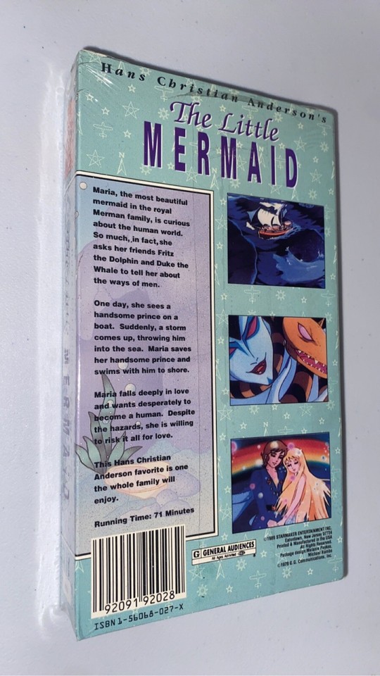 1989 The Little Mermaid VHS Anime Film Dub Toei Hans Christian ...