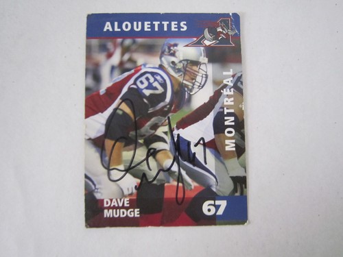 CARTE BASE BALL MONTREAL ALOUETTES DAVE MUDGE AVEC AUTOGRAPHE | eBay