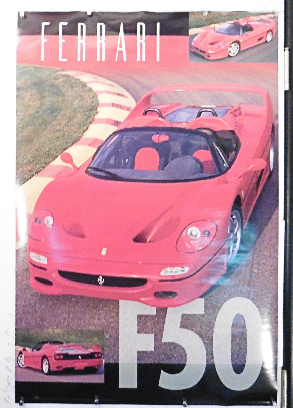 FERRARI F50 vintage poster 24.25" X 36.50" photo:John Lamm NOS (b621 ...