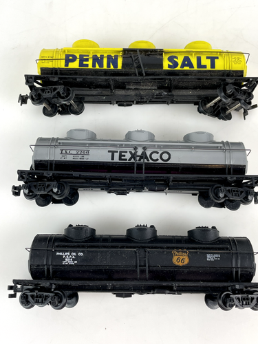 HO Triple Dome Tank Car lot of 3 - Penn Salt, Texaco, Phillips 66 Oil ...