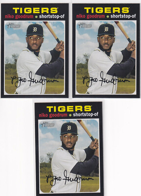 LOT (5) NIKO GOODRUM DETROIT TIGERS - 2020 TOPPS HERITAGE BASEBALL P545 ...
