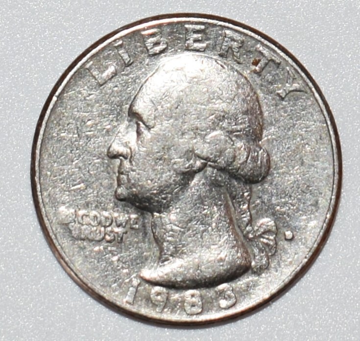 1983 D Washington Quarter Error RPM, Rim, Filled Large Letters, Double ...