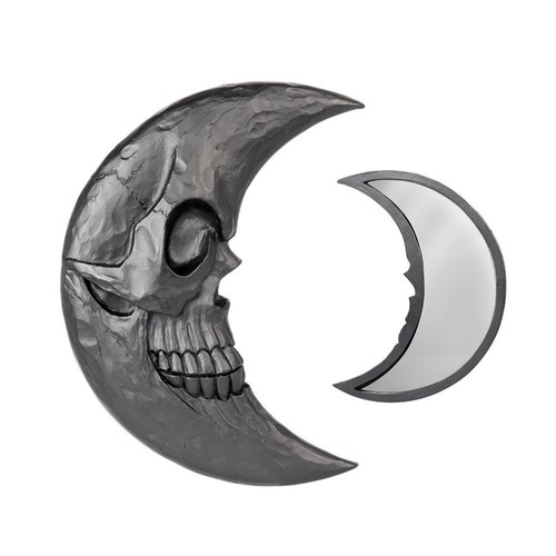 Alchemy Gothic Black Moon Hand Held Mirror Skull Makeup Vanity Punk ...