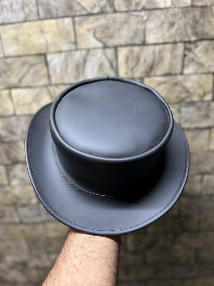 Steampunk leather top hat Leather Top Hat El Dorado Deadman Biker Top ...
