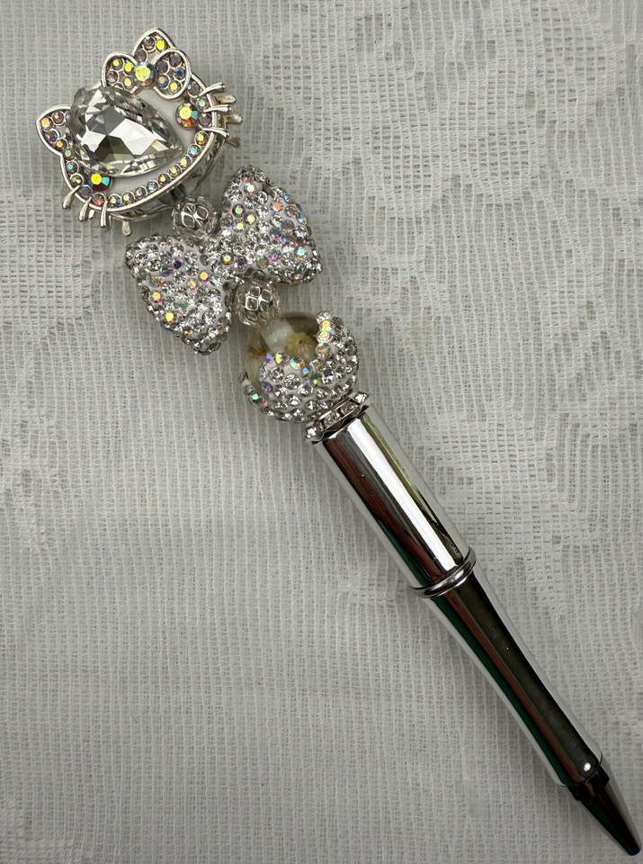 Custom hand made beaded pens! Bling pens! H Kitty! Gifts, basket filler ...