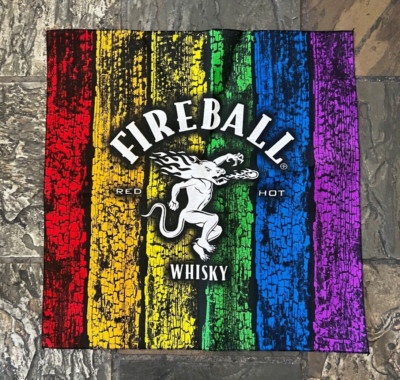 FIREBALL Red Hot Whisky Flag/Banner 22"x21" Man Cave Wall Decor Bar ...