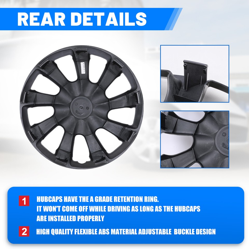17" Silver Black Set of 4 Wheel Covers Rim HubCaps fit R17 Tire & Steel ...