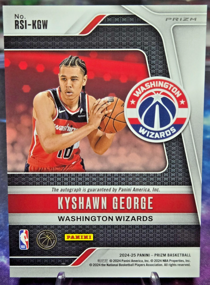 KYSHAWN GEORGE 2024-25 Prizm Rookie Signatures #RSI-KGW Blue Wave Prizm ...