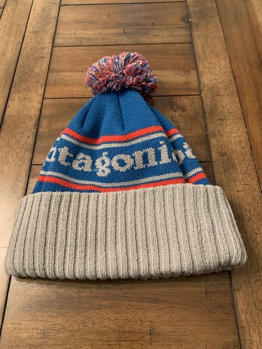 Patagonia Pom Beanie Ski Winter Cap Hat Blue Red Gray Multicolor | eBay