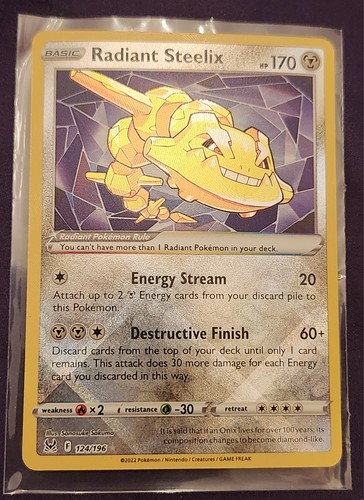 Pokemon Radiant Steelix 124/196 Lost Origin Holo Rare Card | eBay
