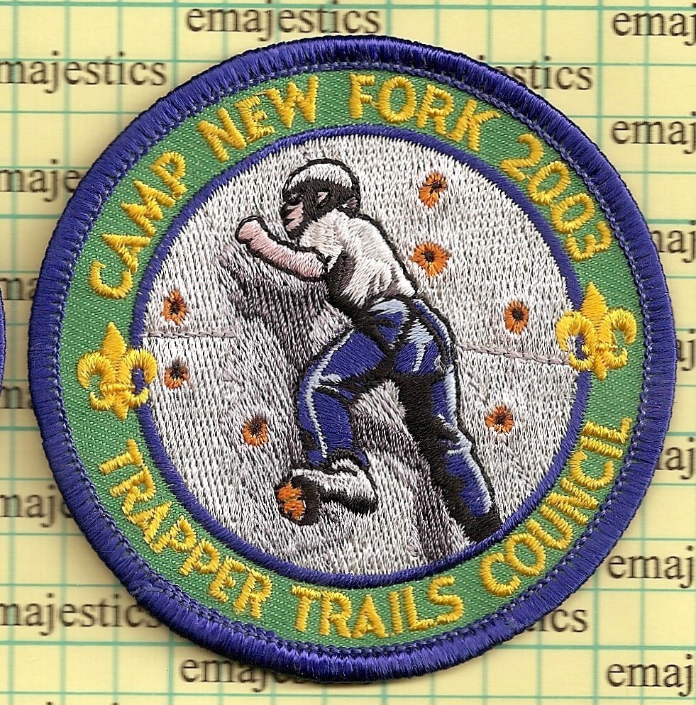 BSA TRAPPER TRAILS COUNCIL CAMP NEW FORK 2003 POCKET PATCH | eBay