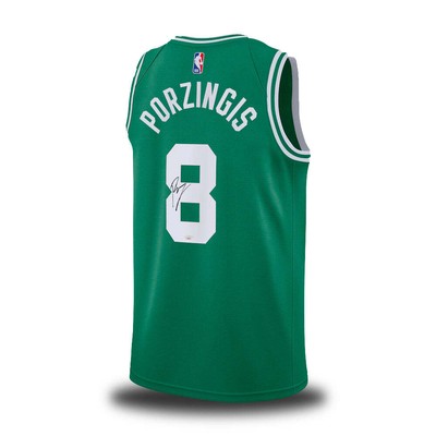 Kristaps Porzingis Autographed Boston Celtics Green Basketball Jersey ...