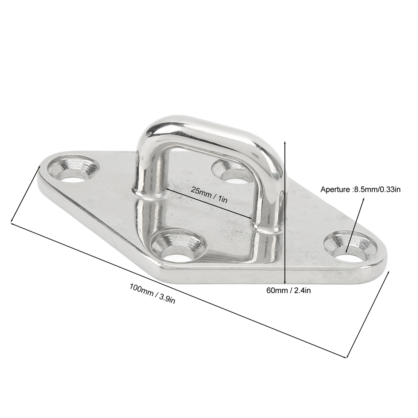 2Pcs Ceiling Hook Pad 316 Stainless Steel Eye Plate Top Mount Hanger ...