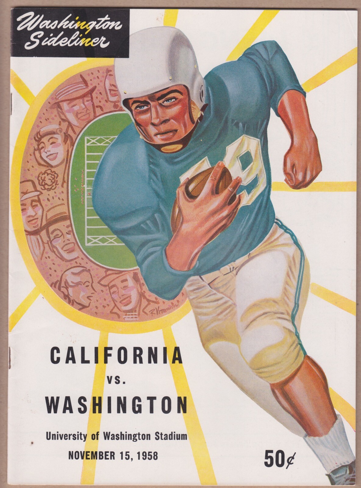 Lot of 6 Different University of Washington Football Game Programs 1958 ...