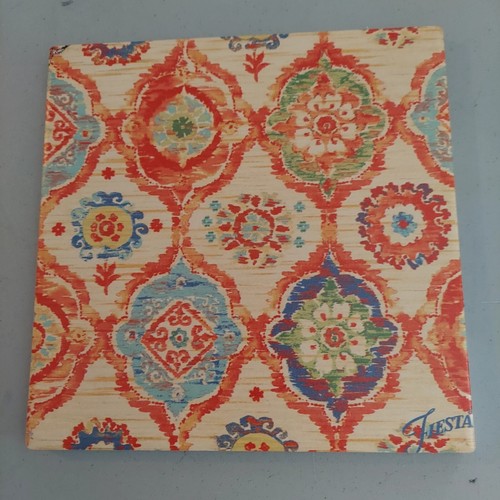 Fiesta Brand Trivet Hot Plate AVA Pattern 8x8 Ceramic Square Multi ...