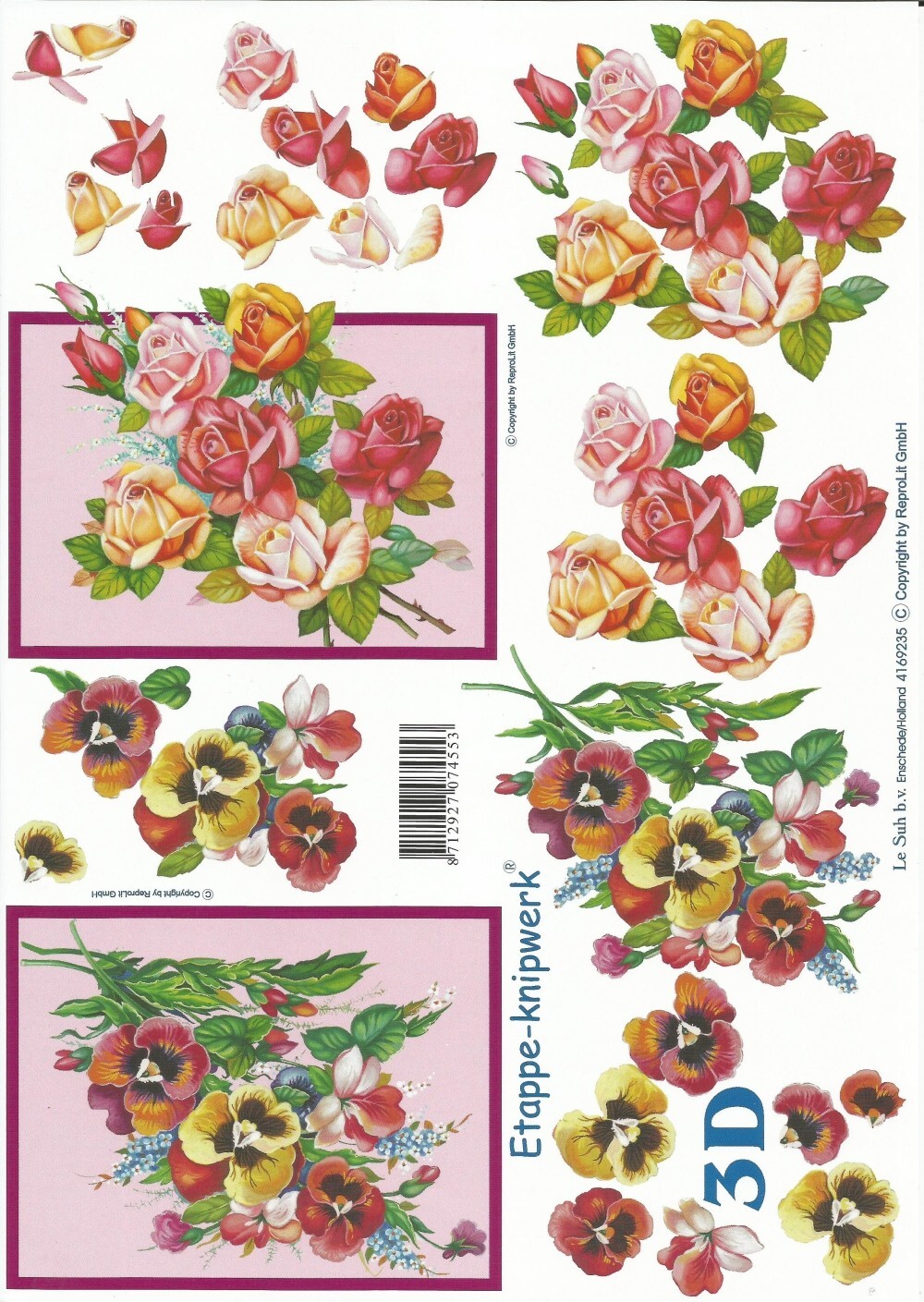3D-Bogen - Veilchen und Rosen - 4169.235 - LeSuh - Schneidebogen ...