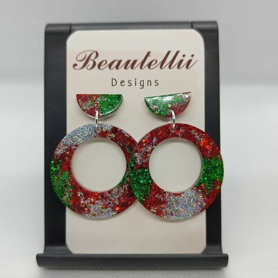 Handmade Christmas, Beautifully Handcrafted, Resin Christmas Earrings ...