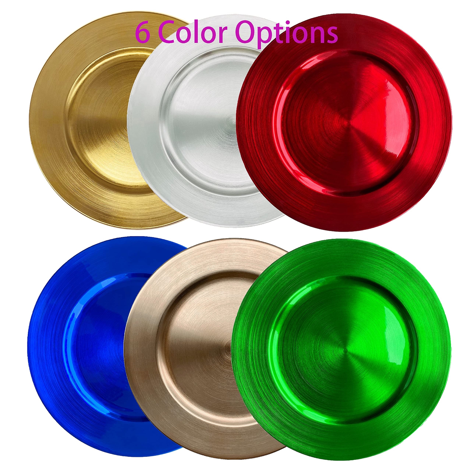 Metallic Foil Gold Charger Plates13 Inch6 Pack Round Dinner Chargers ...