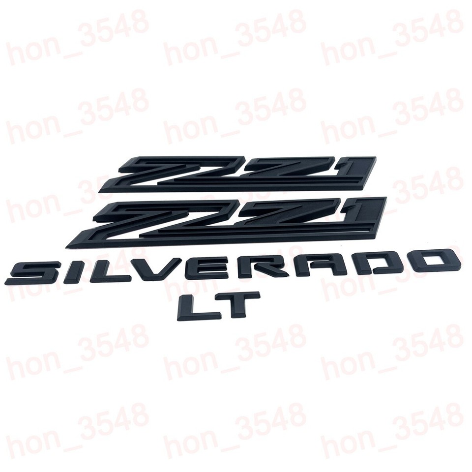 2019-2024 Chevrolet Silverado LT Z71 Matte Black Emblem Nameplate Badge ...