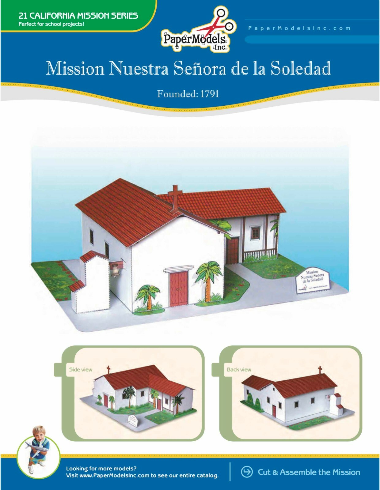 California Mission Nuestra Senora - Paper Model Project Kit | eBay