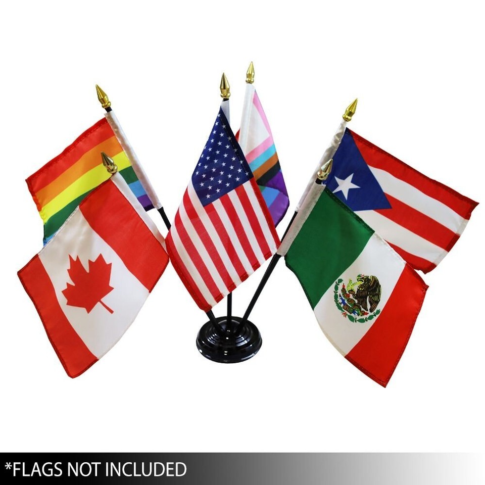 6 Hole Flag Holder Desk Flag Stand 4x6in Stick Flag Display Stand ...