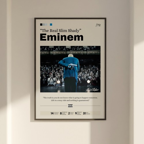 Eminem poster, Eminem print fan gift, artist print art, Eminem album ...
