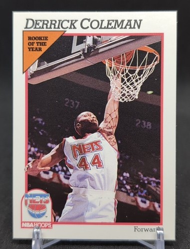 Derrick Coleman New Jersey Nets 1991 NBA Hoops Card #134 Rookie Of The ...
