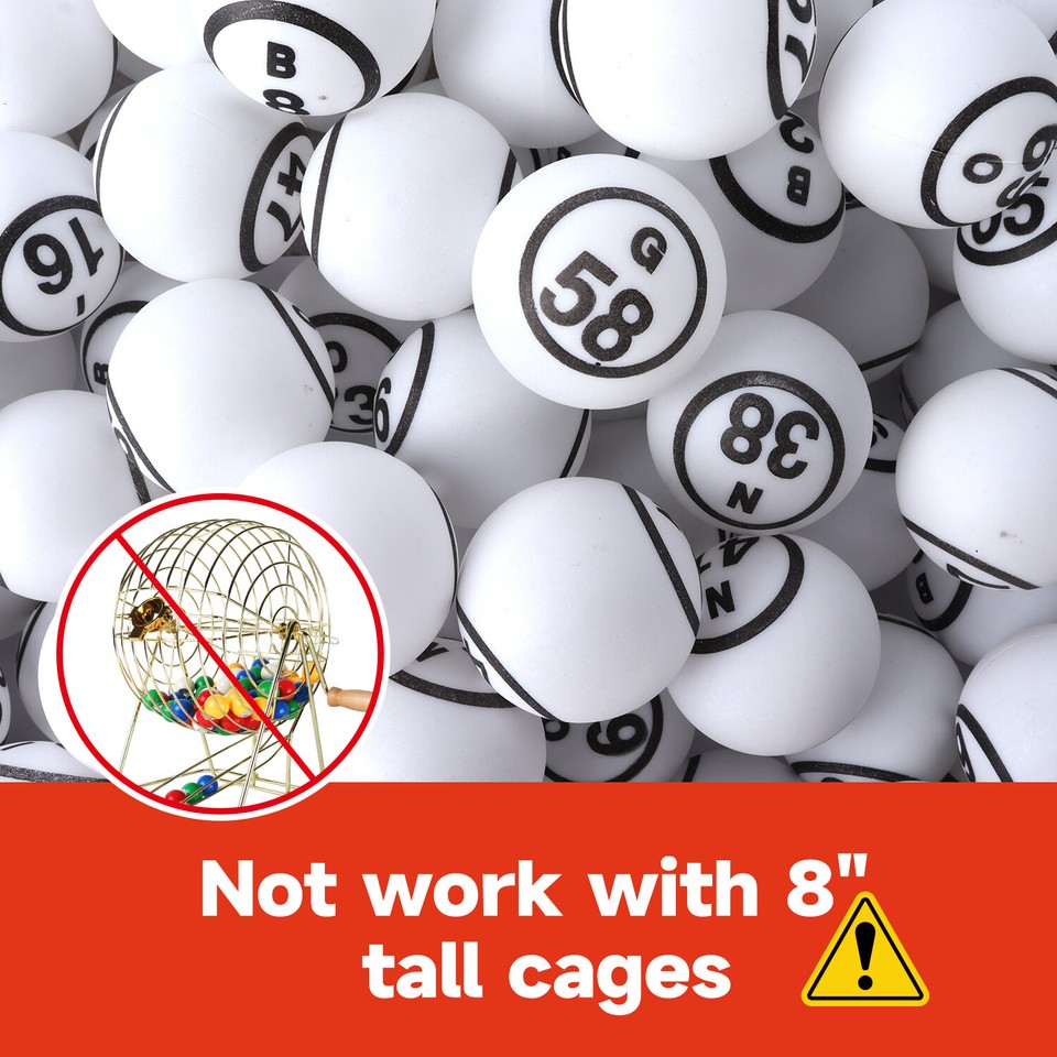 PRO 1.5" Ping Pong Size Replacement Bingo Balls Set for Large/Jumbo ...