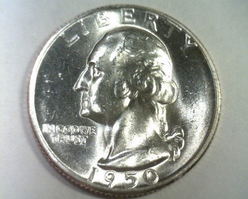 1950-D WASHINGTON QUARTER CHOICE UNCIRCULATED / GEM CH. UNC. / GEM NICE ...
