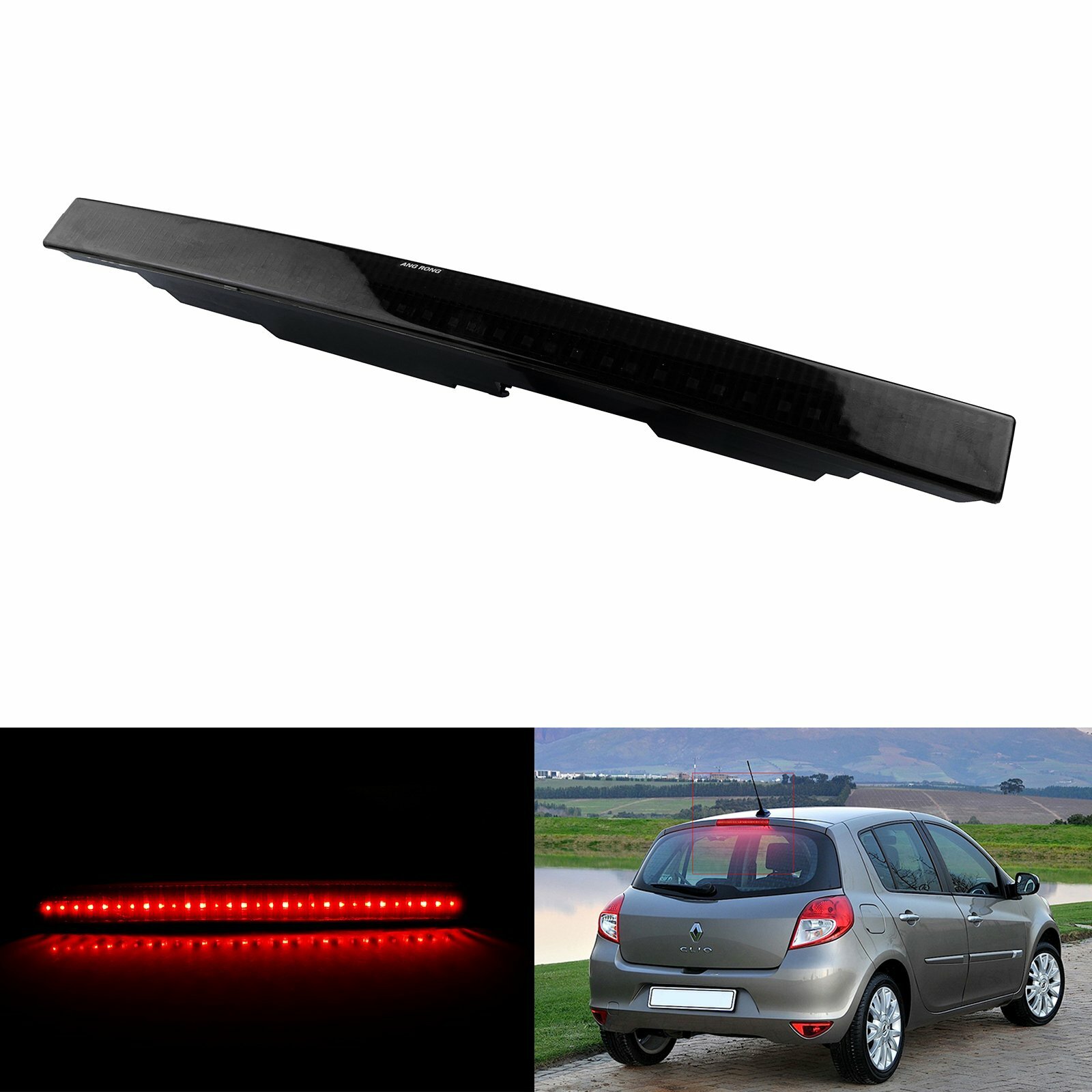 Black Lens LED Rear 3rd High Level Brake Stop Light For Renault Clio ...