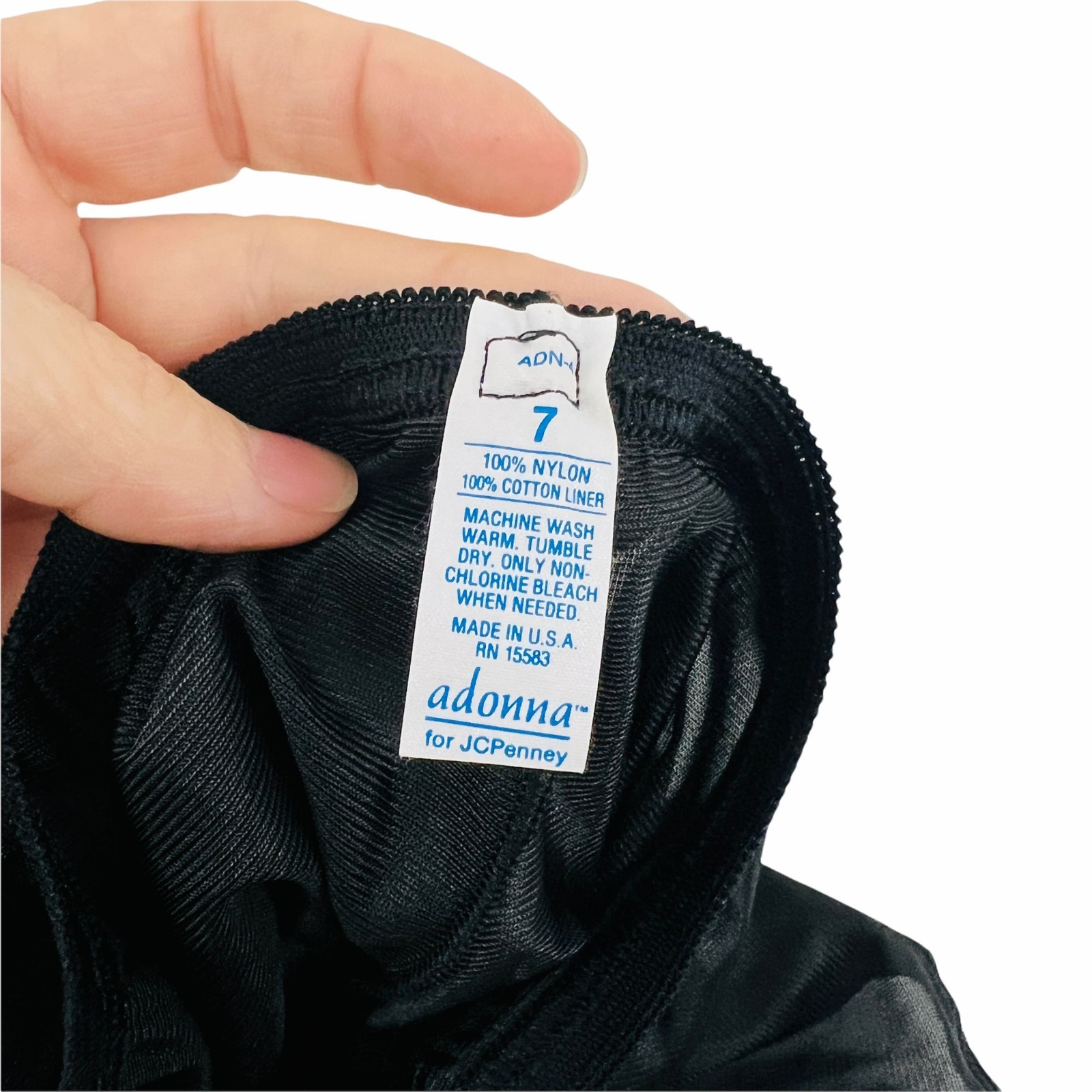Vintage ADONNA JCPenny Cotton Gusset GRANNY Black NYL… - Gem