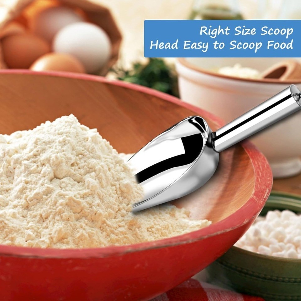Stainless Steel Ice Scoop Ounce Kitchen Utility Scooper for Freezer Bar ...