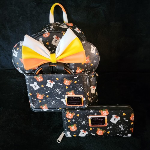 Loungefly Disney Halloween Spooky Mice Ghosts Pumpkins Mini Backpack & Wallet | eBay